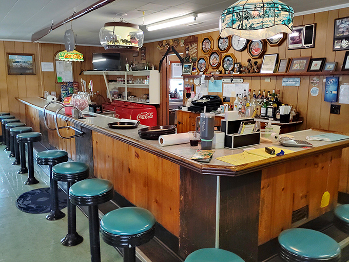The classic diner counter feels like it's seen decades of stories, laughter, and satisfied sighs. Those stools have supported generations of crab enthusiasts.