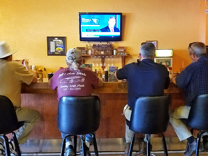 The counter seating &ndash; where regulars perch like oracles of breakfast wisdom, sharing local news and debating the merits of crispy versus chewy bacon.
