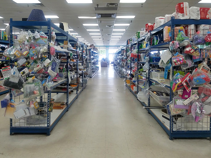 Aisles packed with potential projects and crafting supplies. Martha Stewart would have a field day in this DIY wonderland.