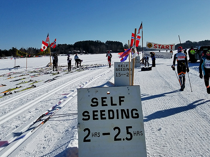 The American Birkebeiner starting line&mdash;where thousands of cross-country skiers gather each February to question their life choices in the Wisconsin winter.