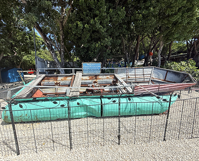 This "Cuban Chug" boat display offers a fascinating glimpse into Keys history, though it's considerably less attention-grabbing than its crustacean neighbor.