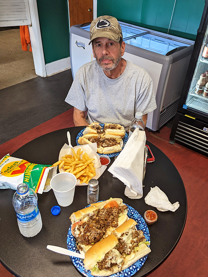 The universal expression of cheesesteak satisfaction. When your meal requires this many napkins, you know you've made the right choice.