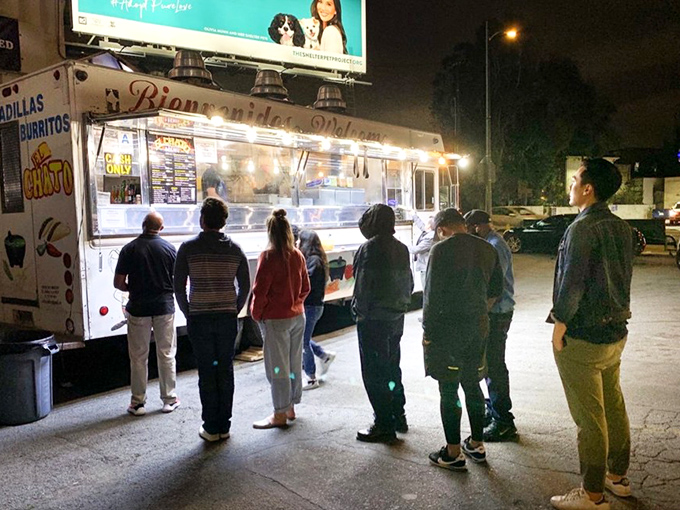 The line forms with patient anticipation&mdash;a diverse cross-section of LA united by the democratic appeal of exceptional tacos.