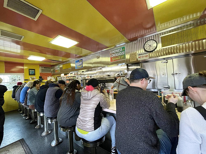 The counter on a busy morning&mdash;where strangers become neighbors and everyone has an opinion on everything from politics to pancakes.