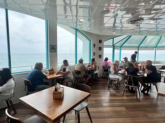 Ocean views complement every bite in this light-filled dining space, where the Pacific becomes both backdrop and ingredient supplier in a perfect culinary symbiosis.