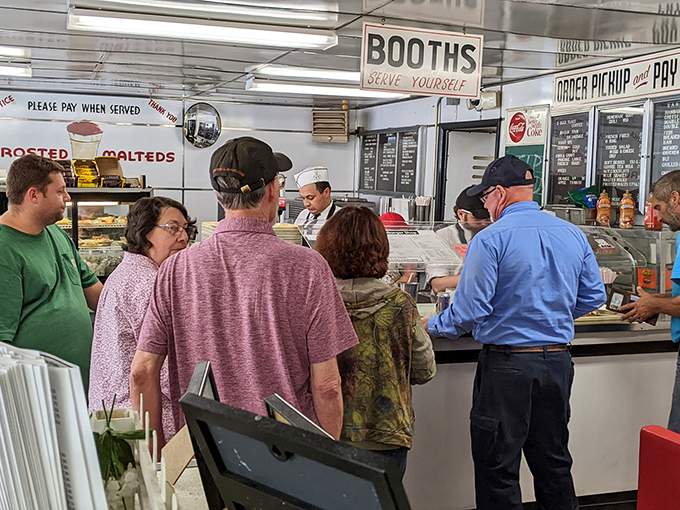 The lunch rush&mdash;a democratic gathering where everyone waits their turn for greatness. No VIP line when burger perfection is the destination.