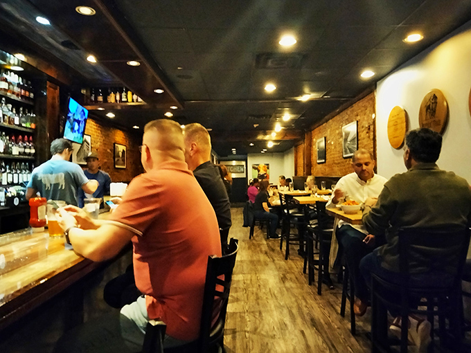 The bar area buzzes with the energy of people making the excellent decision to treat themselves to something delicious. Smart folks, all of them.