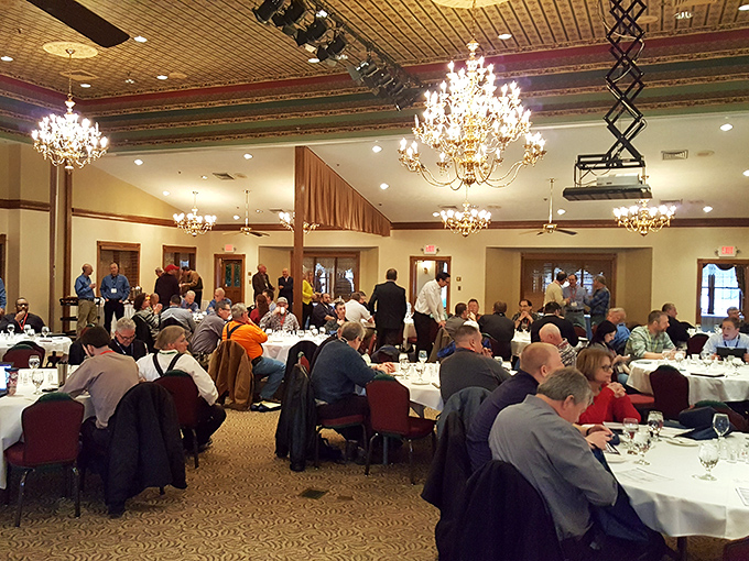 The banquet room chandelier might be fancy, but the conversations happening beneath it are refreshingly down-to-earth.