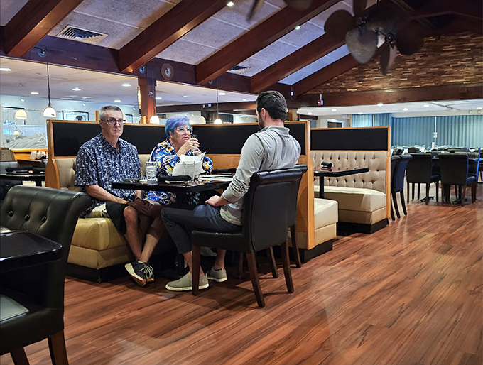 Generations gather in booths where deals are sealed, anniversaries celebrated, and nobody's checking their phone notifications.