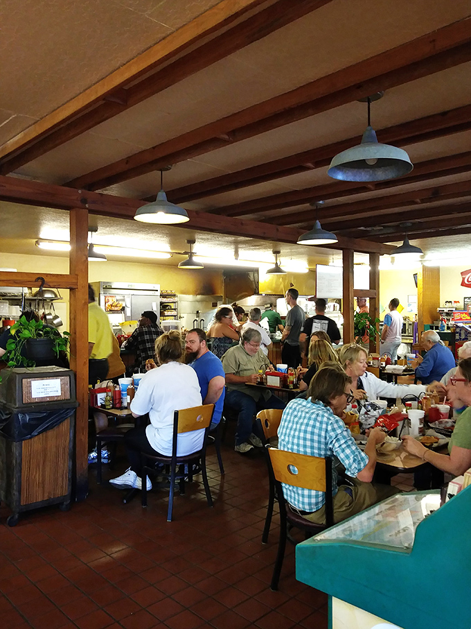 The true measure of a barbecue joint: a diverse crowd united by the universal language of "mmm" and "pass the napkins, please."