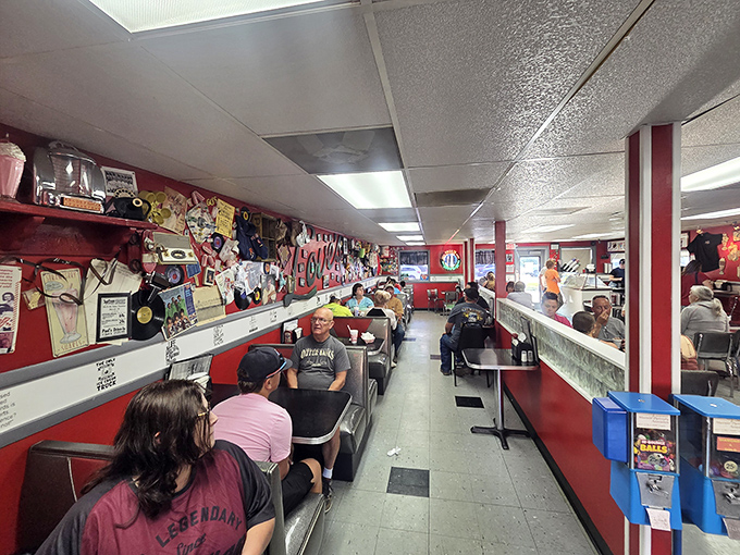 A full house at Paul's isn't just customers—it's a community gathering where the booth dividers might as well be family dining room tables.
