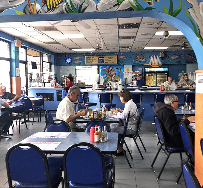 Where locals gather for honest seafood without pretension. The busy dining room speaks volumes about the quality that keeps customers returning.