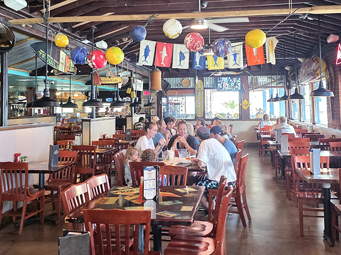 Where strangers become friends and calories don't count&mdash;the lively dining room captures that perfect "I'm on Florida time now" feeling.