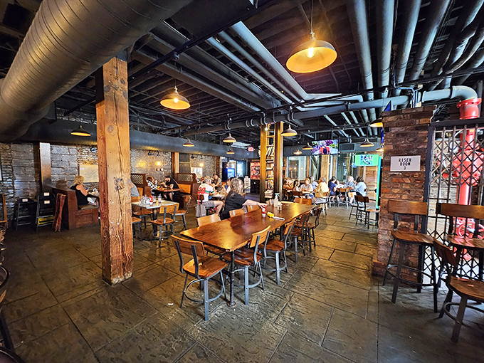 Where industrial meets inviting&mdash;the perfect backdrop for conversations that start with "Remember when" and end with "Another round?"