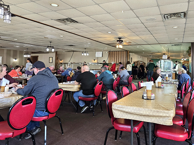 Where strangers become friends over shared appreciation of good food. Notice how nobody's looking at their phones&mdash;the meal demands full attention.