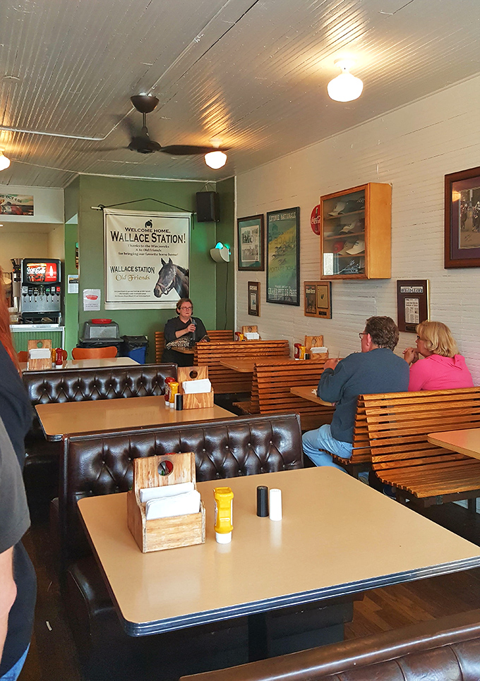 Booth seating that invites you to settle in and stay awhile. The walls display Kentucky heritage while your taste buds explore local flavors.