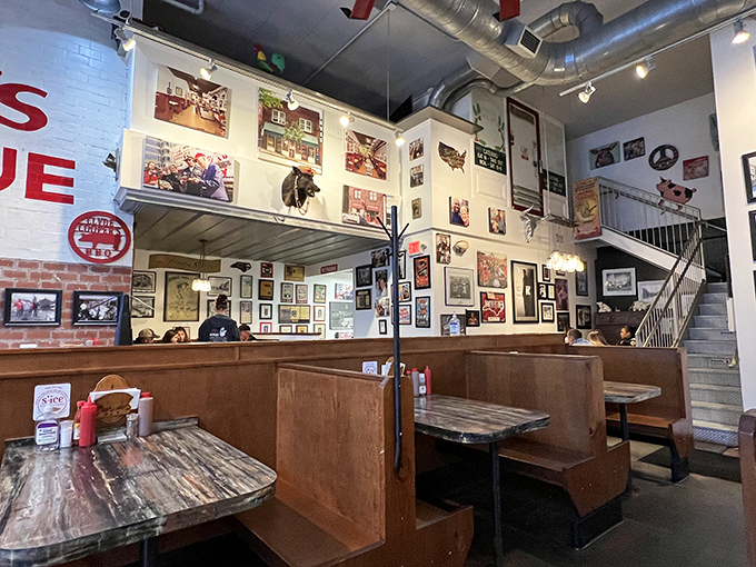 Walls adorned with decades of memories and memorabilia. It's not decoration&mdash;it's a barbecue history museum where you can eat the exhibits. 