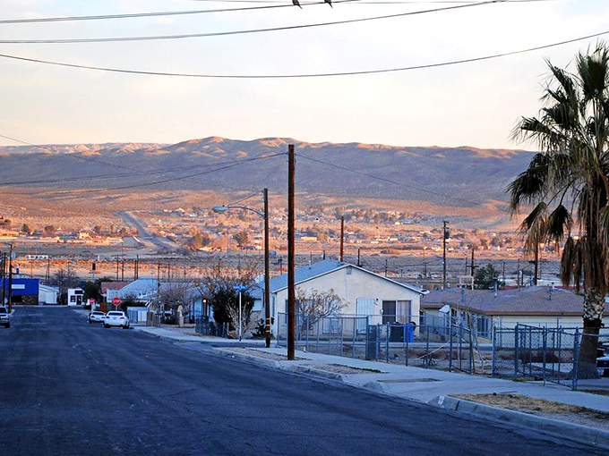 From this vantage point, Barstow spreads across the desert floor like a mirage that decided to put down permanent roots. 