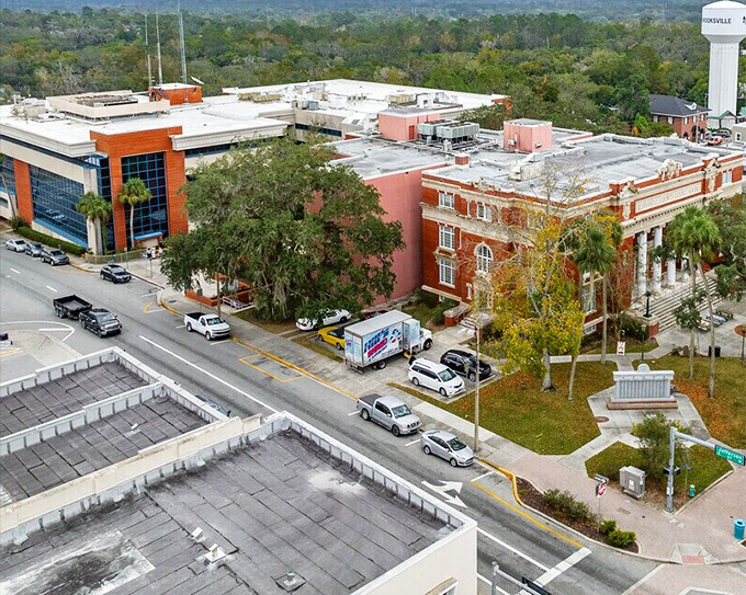 The historic courthouse district showcases Brooksville's architectural heritage, where government buildings were designed to inspire rather than intimidate.