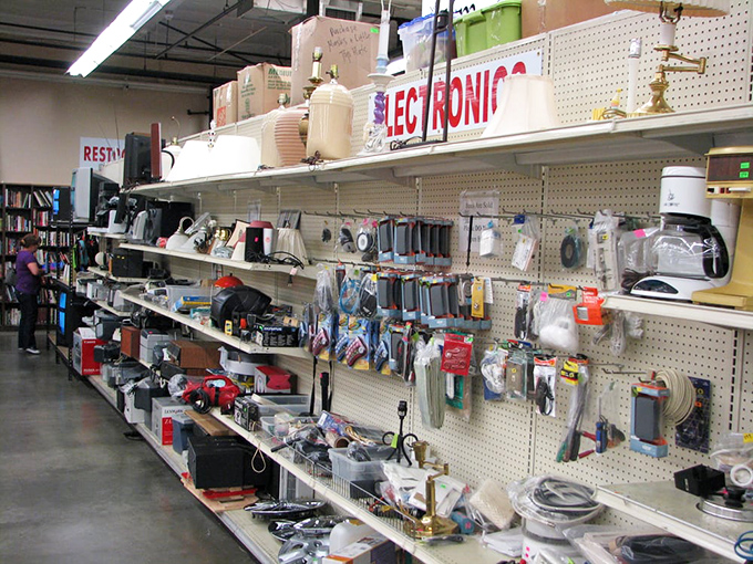 The electronics section: where yesterday's cutting-edge technology finds new purpose. That coffee maker might be older than your smartphone, but it still brews reliability.