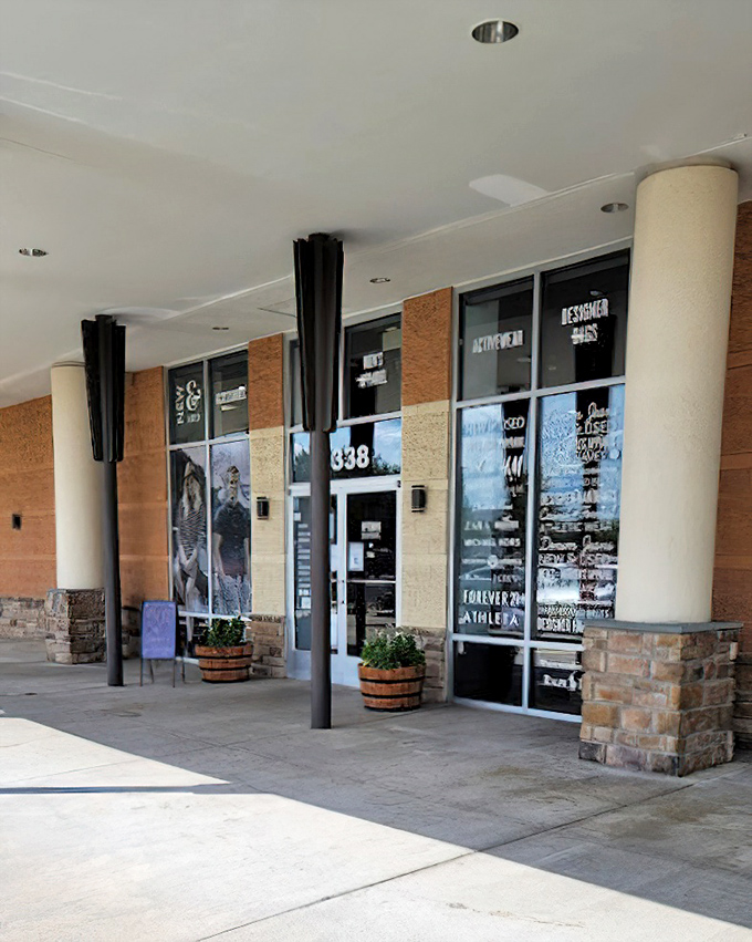 Modern, clean, and inviting&mdash;this entrance shatters any preconceived notions about secondhand stores being cluttered or disorganized.