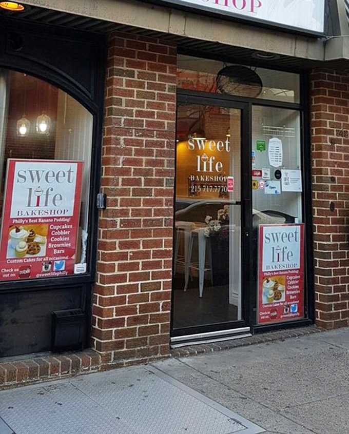The entrance that's launched a thousand sugar cravings. That "OPEN" sign might as well say "Happiness Available Here."