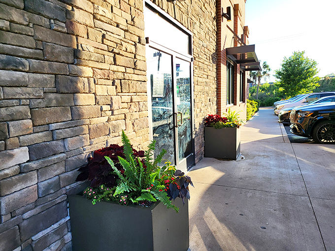 The entrance planters welcome you with greenery, as if to say, "Yes, there are vegetables inside too. But also everything else."