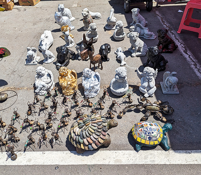 Garden statuary that ranges from dignified to delightfully kitschy &ndash; perfect for confusing the neighborhood squirrels.