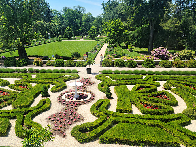The formal gardens are what happens when nature agrees to follow very specific instructions, resulting in patterns so perfect they seem almost unnatural.