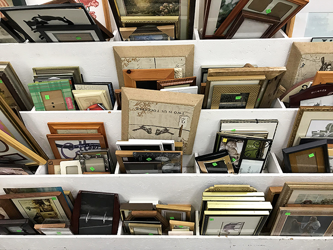 A gallery wall waiting to happen. One person's discarded art becomes another's conversation piece&mdash;just add a hammer, nails, and decorating confidence.