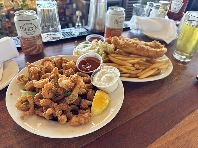 A fried seafood platter that makes diets weep and cardiologists wince. Worth every extra minute on the treadmill tomorrow.