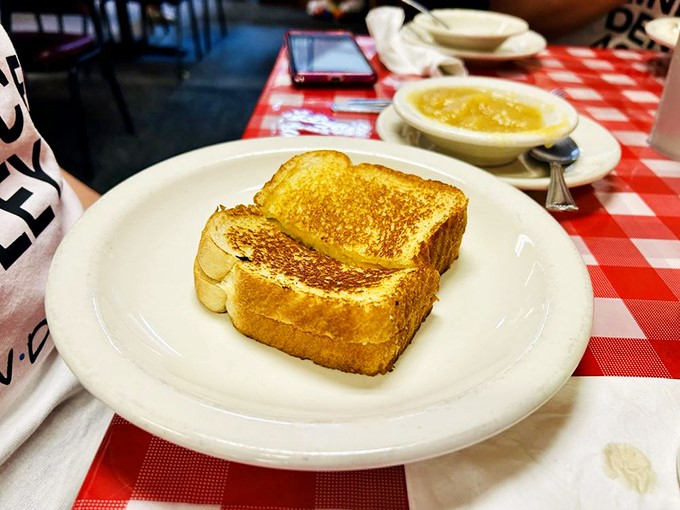 Sometimes the simplest things are the hardest to perfect. This grilled cheese has achieved that golden-brown perfection that makes you feel like a kid again.