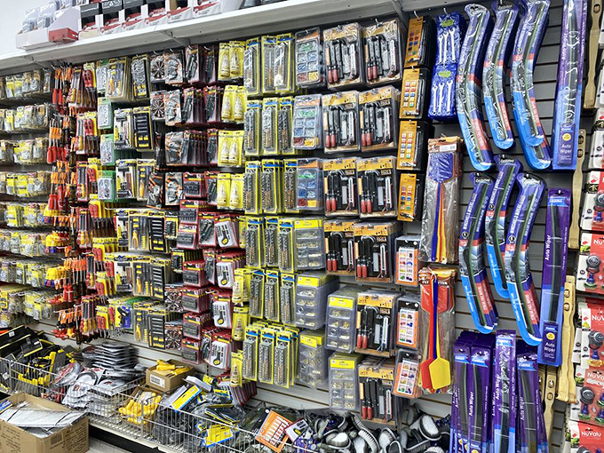 The tool wall&mdash;where DIY dreams begin and "I'll fix it myself" promises are made with surprising confidence.