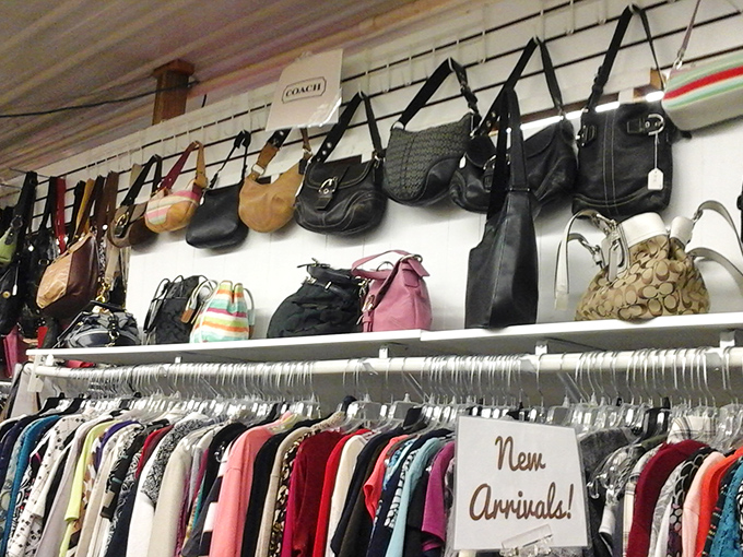 Designer purses find second lives hanging in neat rows. That Coach bag probably cost someone a week's salary once&mdash;now it's your bargain statement piece.