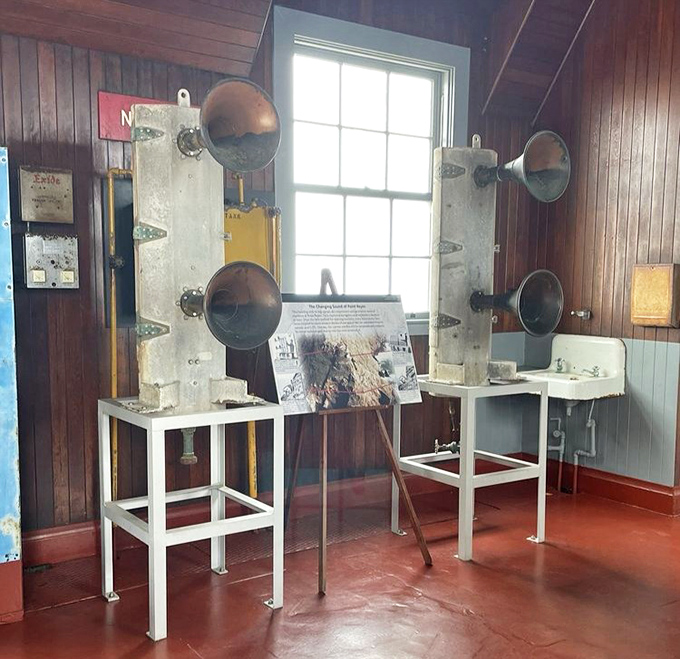 History comes alive in these vintage foghorns, which once bellowed warnings across the waves like maritime town criers.