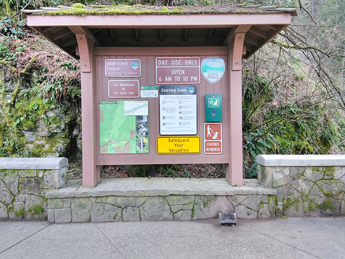 The information board: nature's version of a restaurant menu, but everything listed is calorie-free and good for the soul.