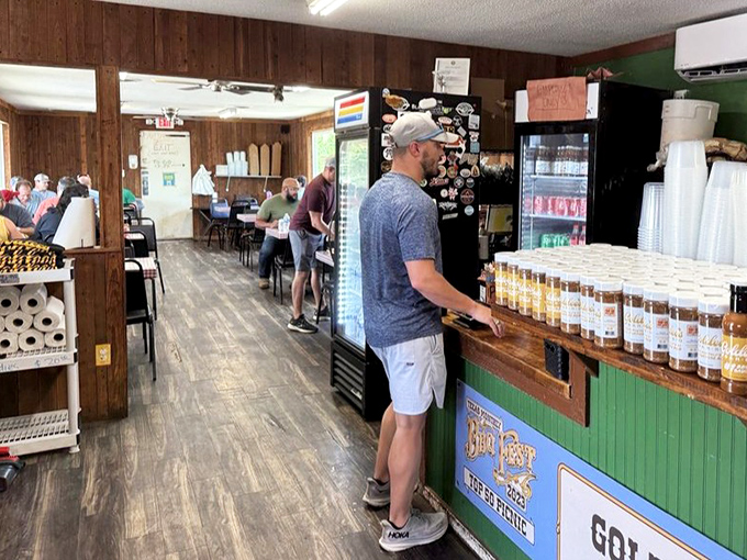 The interior balances rustic charm with practical comfort &ndash; perfect for serious barbecue contemplation.