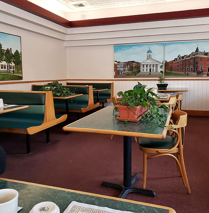 Booths lined with local artwork celebrate Bellefonte's charm &ndash; proving that breakfast tastes better when served with a side of community pride.