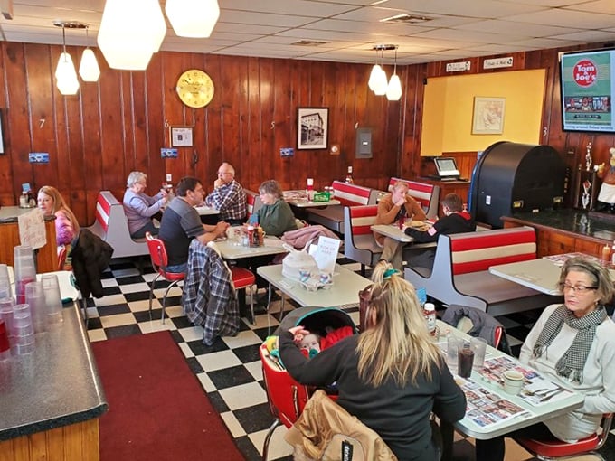 Red booths frame conversations that have been ongoing for decades&mdash;some political debates here are older than certain senators.