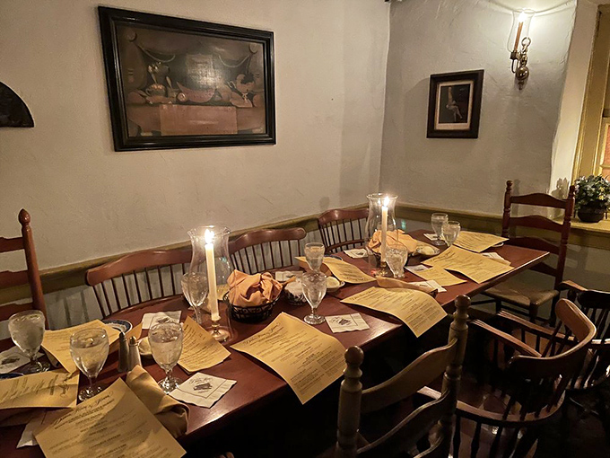 Intimate dining spaces where you can almost hear the whispers of revolutionary plans&mdash;or just your neighbor raving about the prime rib.