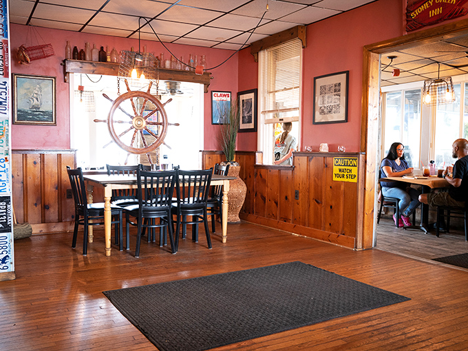 Nautical charm without trying too hard – the kind of place where the wood paneling has heard decades of "best seafood I've ever had" declarations.