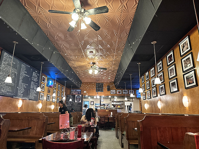 Those tin ceiling tiles have witnessed more first dates and family celebrations than a wedding photographer.
