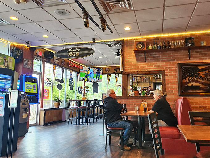 The dining room's nostalgic decor feels like your favorite uncle's basement&mdash;if your uncle were a gourmet chef with excellent taste in memorabilia.