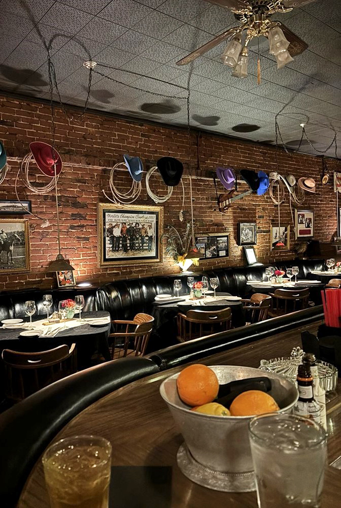 Cowboy hats line the walls like trophies, reminding you that in this part of Oregon, western heritage isn't decoration&mdash;it's biography.