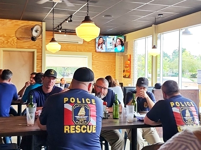 The dining area strikes that perfect balance &ndash; casual enough for a quick lunch, comfortable enough to linger over another round.