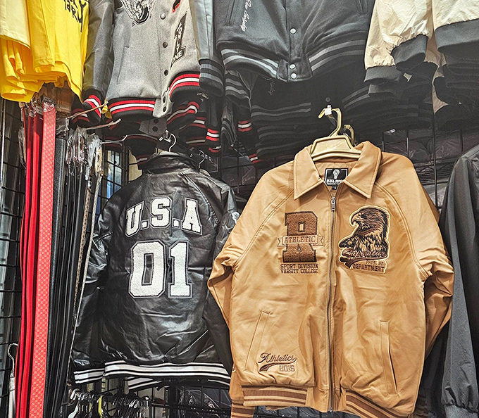 Leather jackets with personality to spare. That USA bomber has stories to tell, even before you make it part of your own wardrobe.
