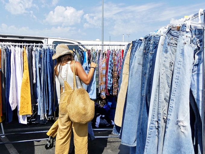 Perfectly worn jeans that took someone else years to break in &ndash; you're welcome, your knees.