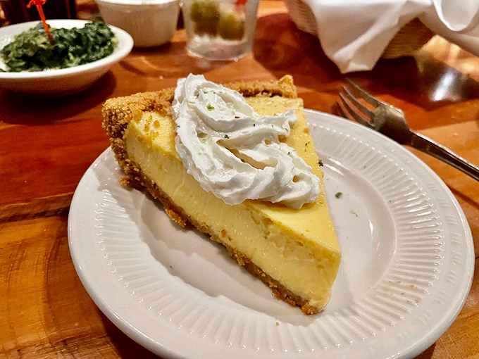 A slice of key lime pie that balances sweet and tart perfectly&mdash;the ideal finale to a steakhouse symphony.