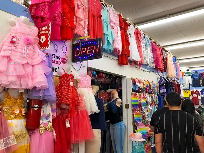 Quinceañera dreams in tulle and taffeta. These celebration dresses wait patiently for their moment in the spotlight.