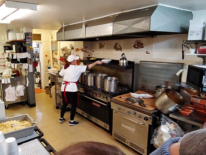 The kitchen where cabbage roll legends are born, one perfectly wrapped bundle at a time.